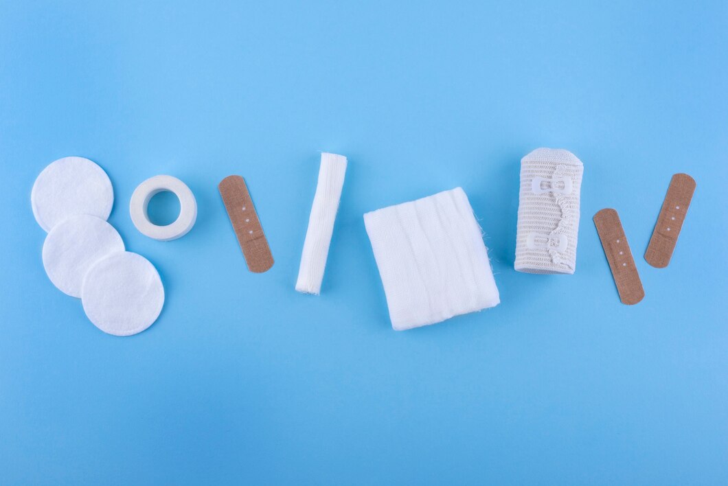 Pansements, bandages , rouleaux et diachylons